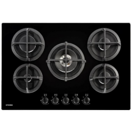 Stoves St GTG75C Black Built-in 75 cm Gas 5 Zones